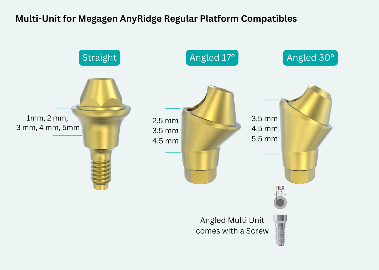 Megagen Multi Unit Angled Abutment 17°/30° | OsseoShop