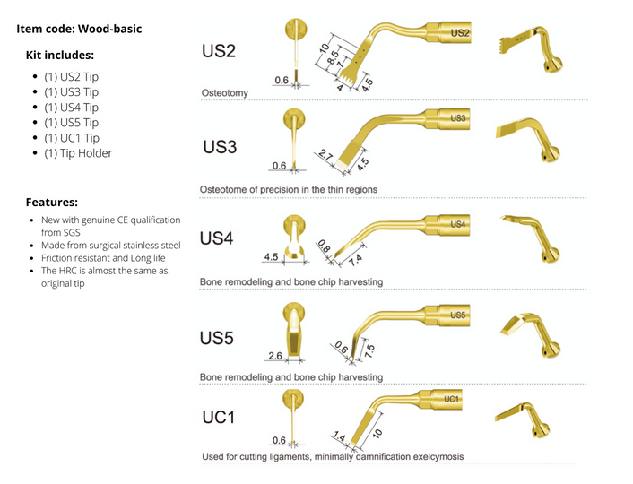 Woodpecker Piezo Dental Surgical Tip Basic Kit | OsseoShop